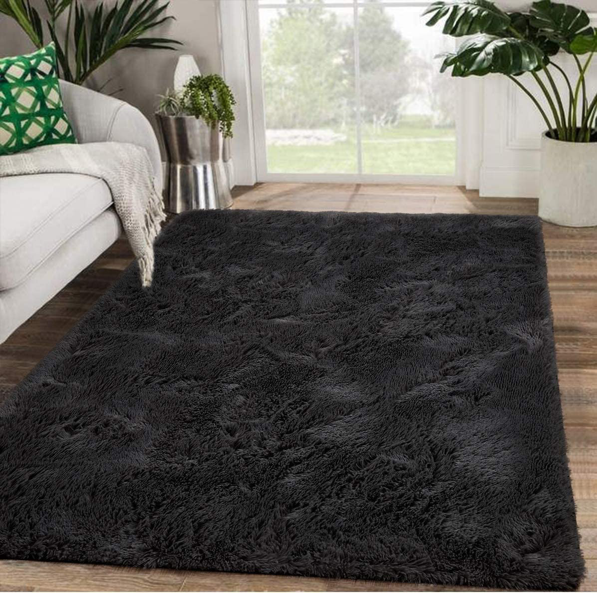 Mercer41 Antrese Shag Black Area Rug & Reviews | Wayfair