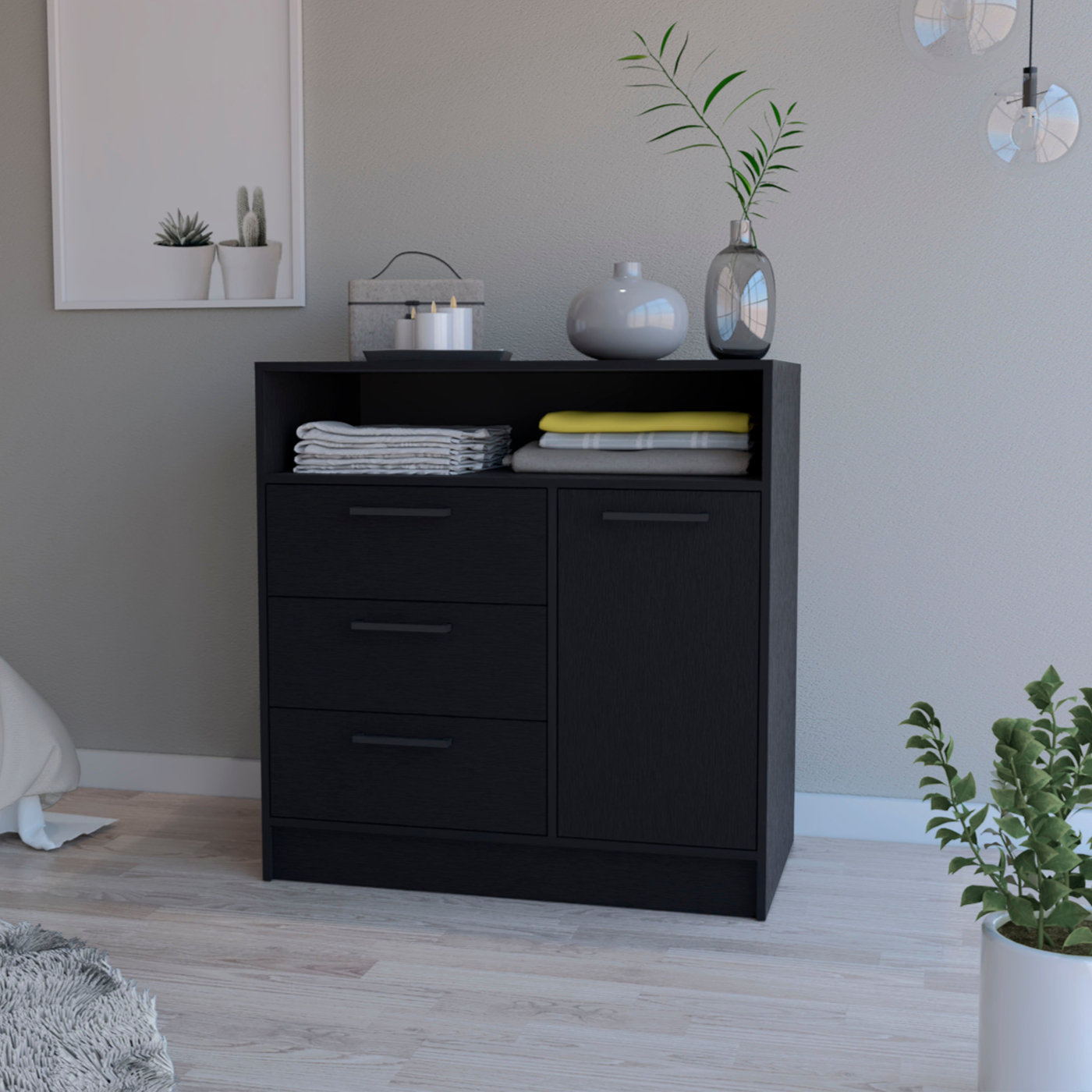Latitude Run® Open Storage Shelf Drawer Dresser | Wayfair