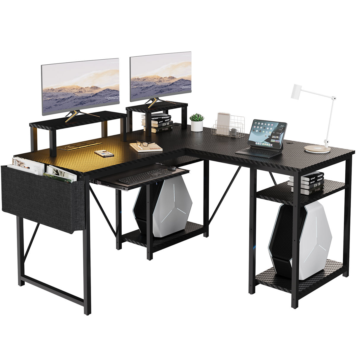 Borough Wharf Agathi 60cm W Rectangle L Shaped Computer Desk With ...