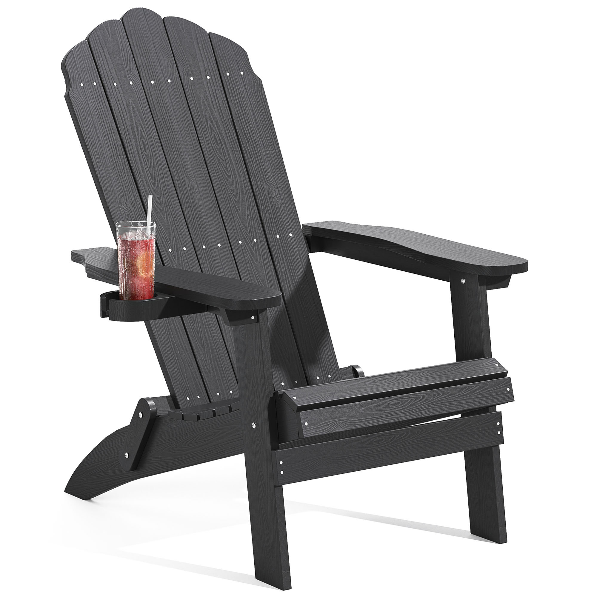Highland Dunes Apollo Adjustable Backrest Folding Adirondack Chair with ...
