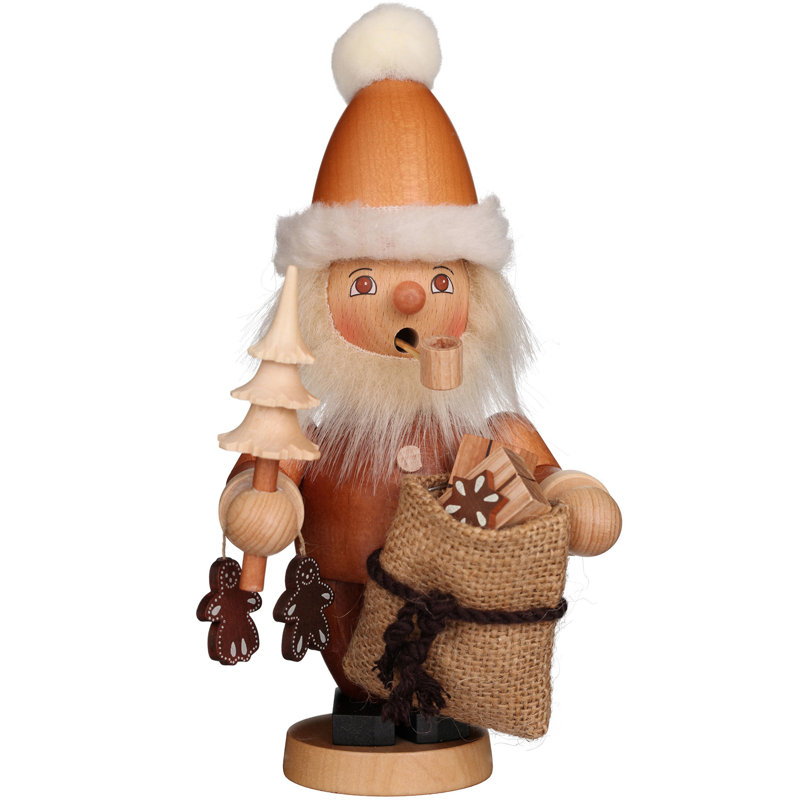 Christian Ulbricht Mini Natural Wood Finish Mini Santa with Tree ...