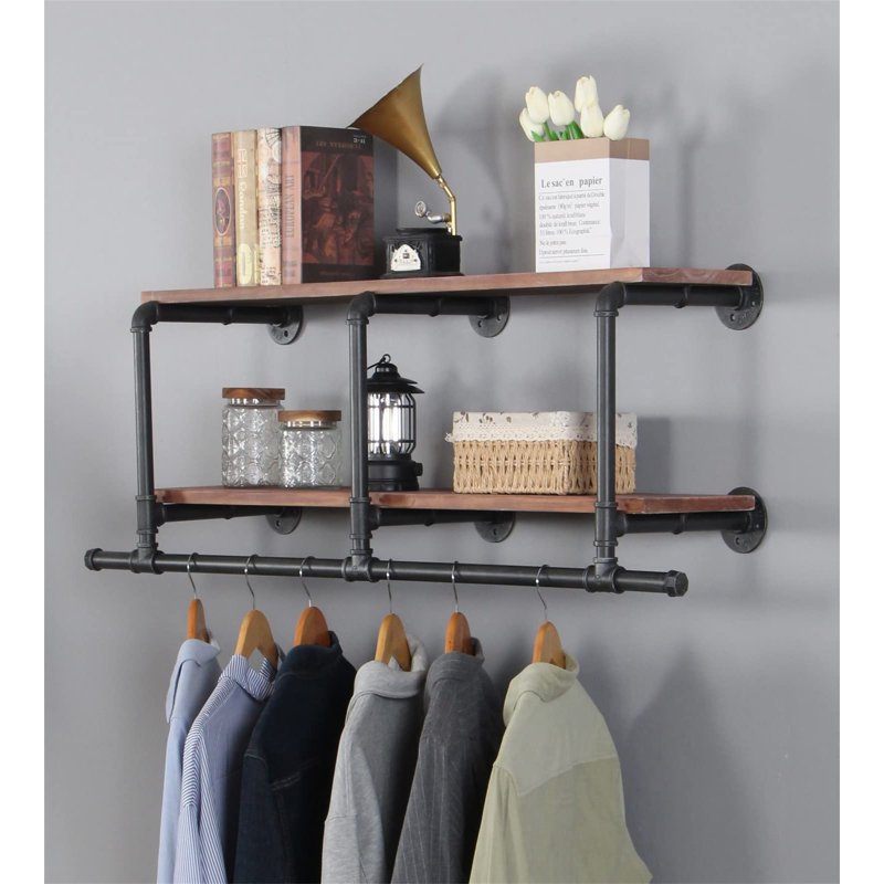 BTERAZ Metal Wall Mounted Clothes Rack | Wayfair
