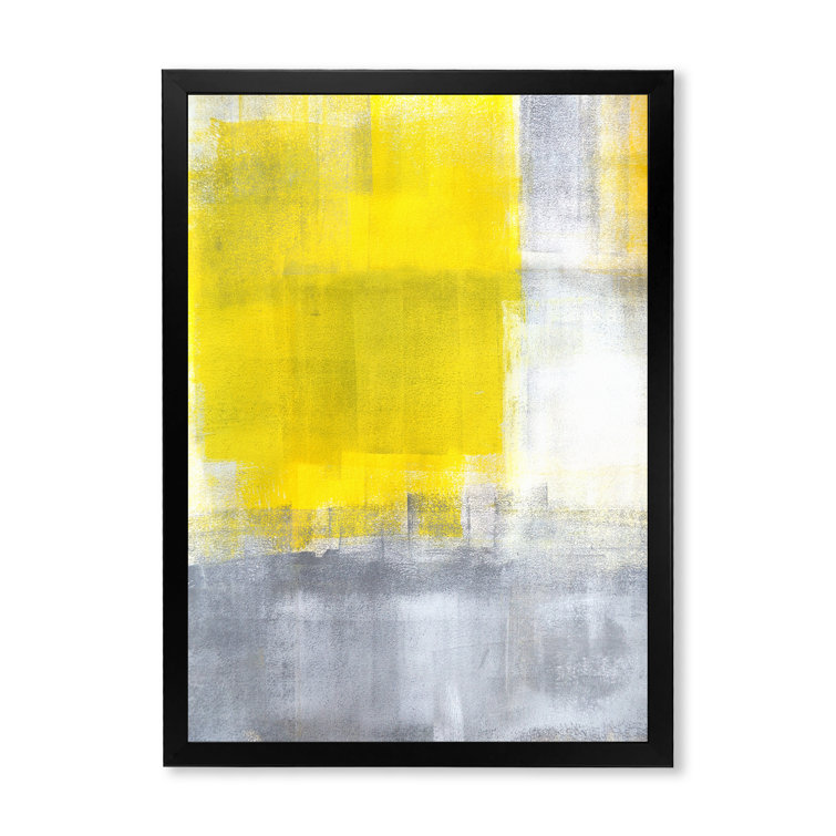 Wrought Studio Grey Meets Yellow Abstract Art III " Gray Meets Yellow ...