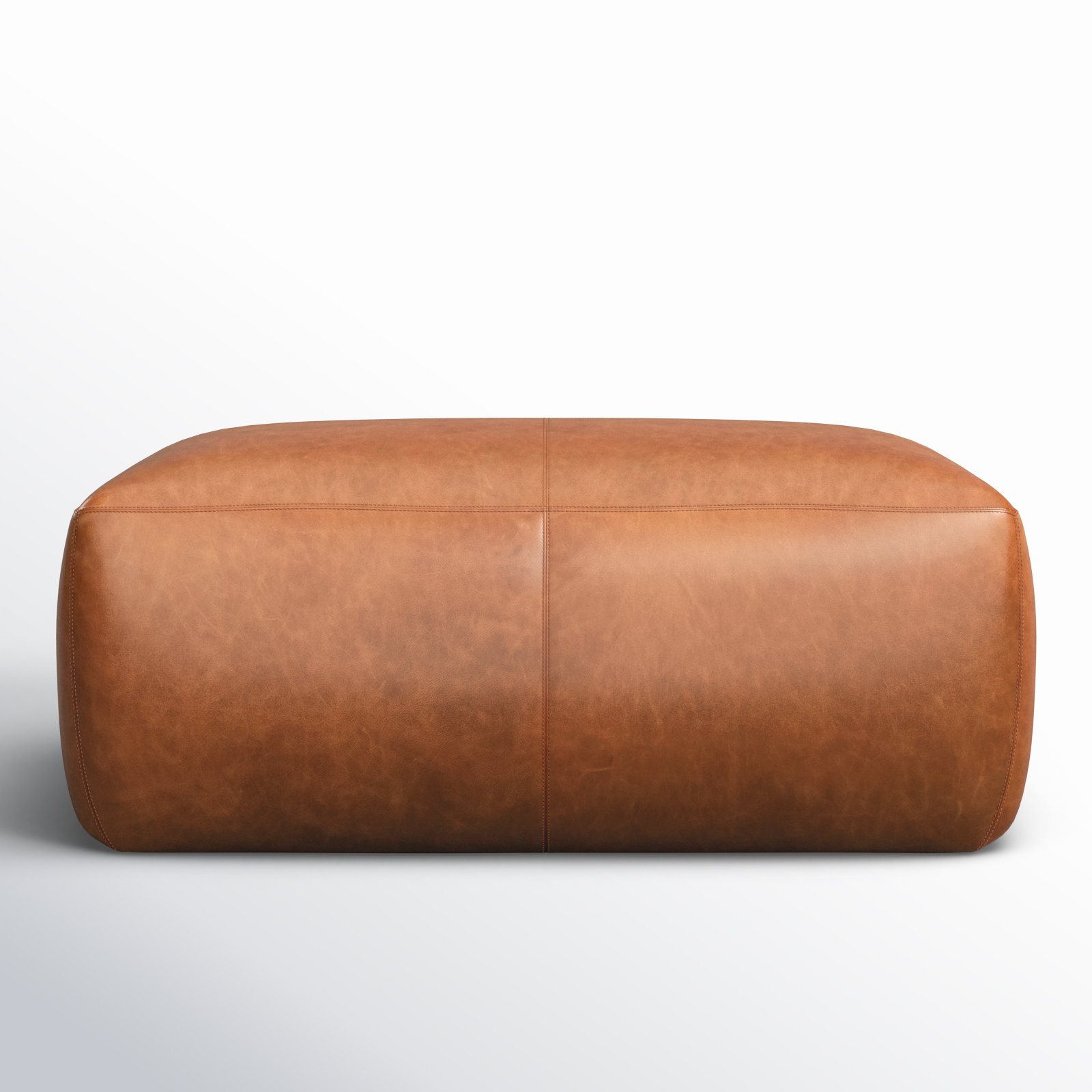 Cognac tan leather ottoman store