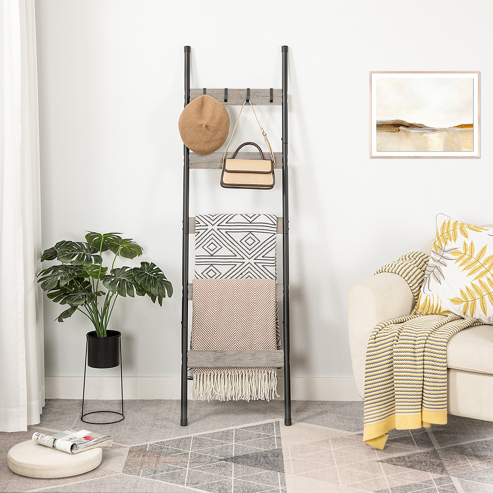 17 Stories 63'' Tall Blanket Ladder with 4 Hooks & Reviews - Wayfair Canada