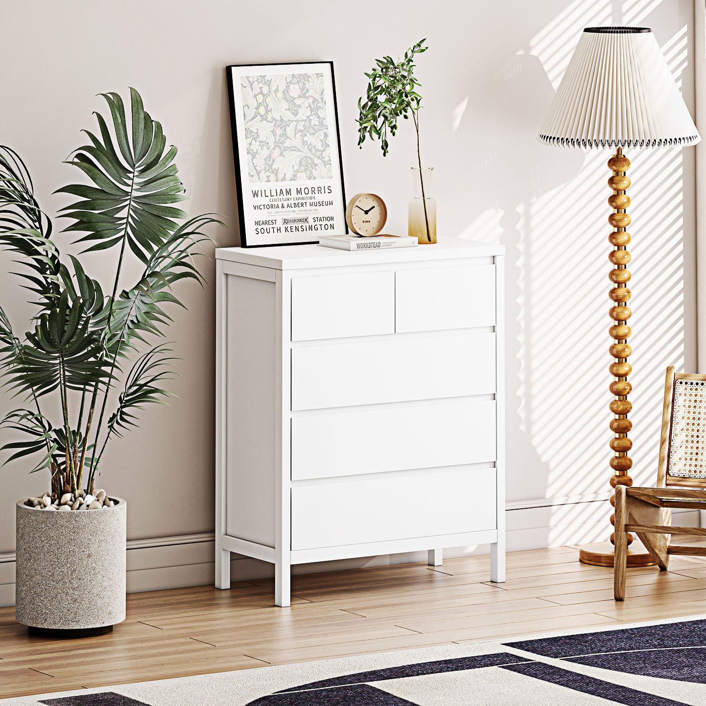 Latitude Run® 4-Tier 5-Drawer Storage Cabinet, Entryway Cabinet ...