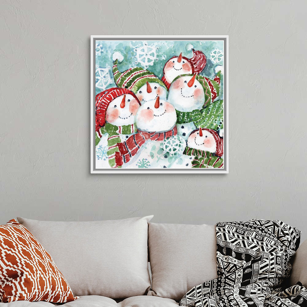 The Holiday Aisle® Snowmen Friends by Susan Winget - Floater Frame ...