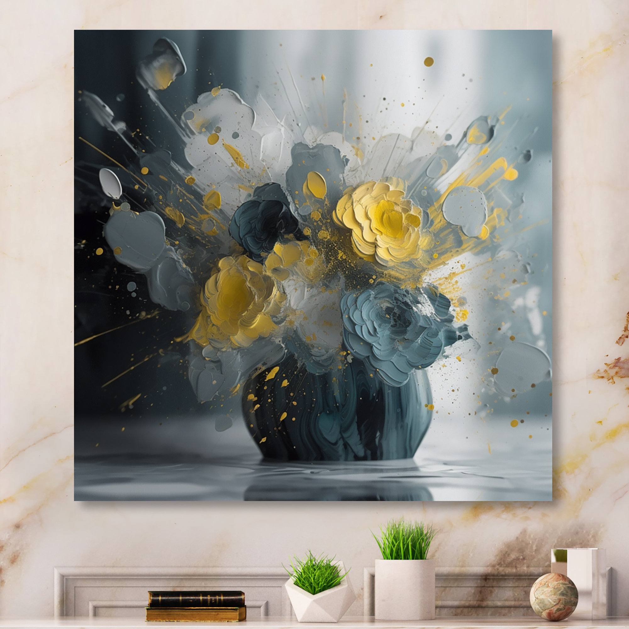 Mercer41 Meison Yellow White Hyacinth Scenery III On Metal Print | Wayfair
