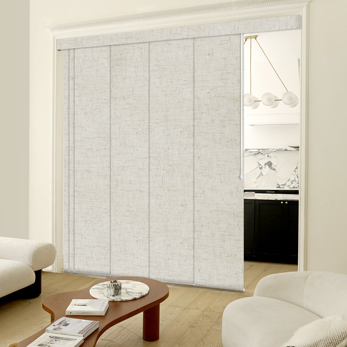 Graywind 6-Panel Adjustable Panel Track Blinds Blackout＆Light Filtering ...