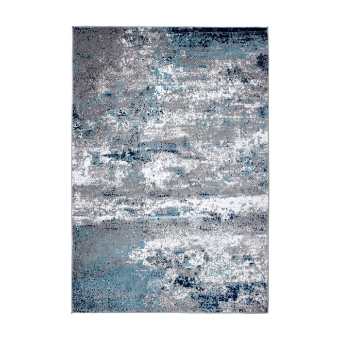 Trent Austin Design® Willington Abstract Gray/Blue Rug & Reviews | Wayfair