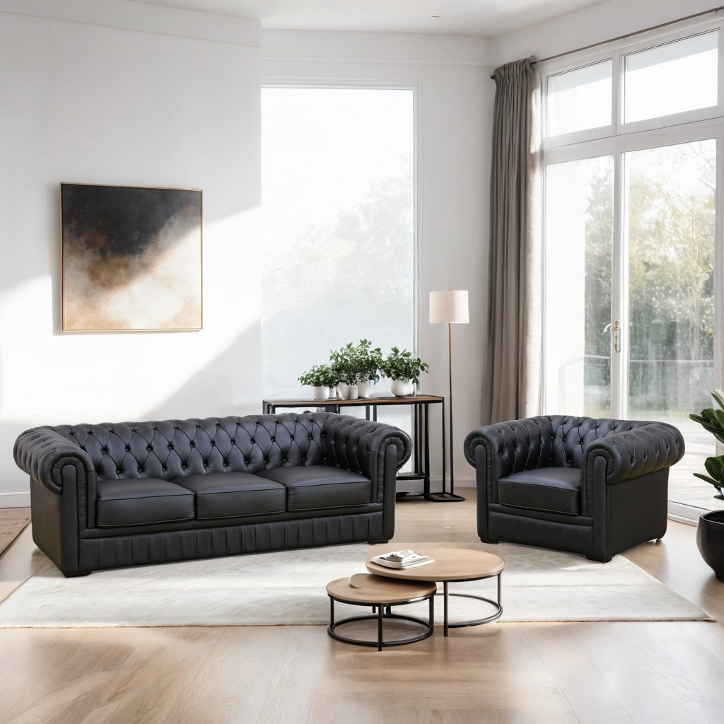 Canora Grey Tisheena 2 - Piece Genuine Cow Top Leather Luxury ...