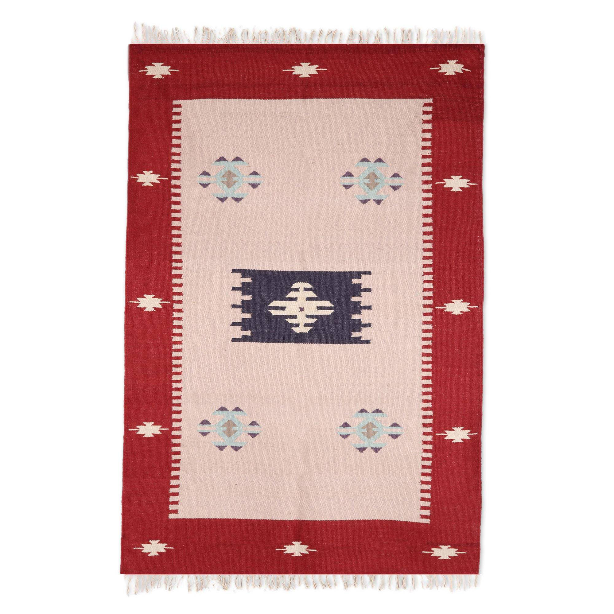 Foundry Select Southwestern Handmade Kilim Wool Red Rug | Wayfair