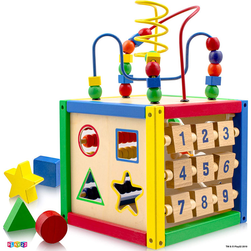 Play22USA Wooden Activity Cube & Reviews | Wayfair