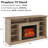 Gracie Oaks 58" Farmhouse TV Stand with 23" Electric Fireplace - Remote ...