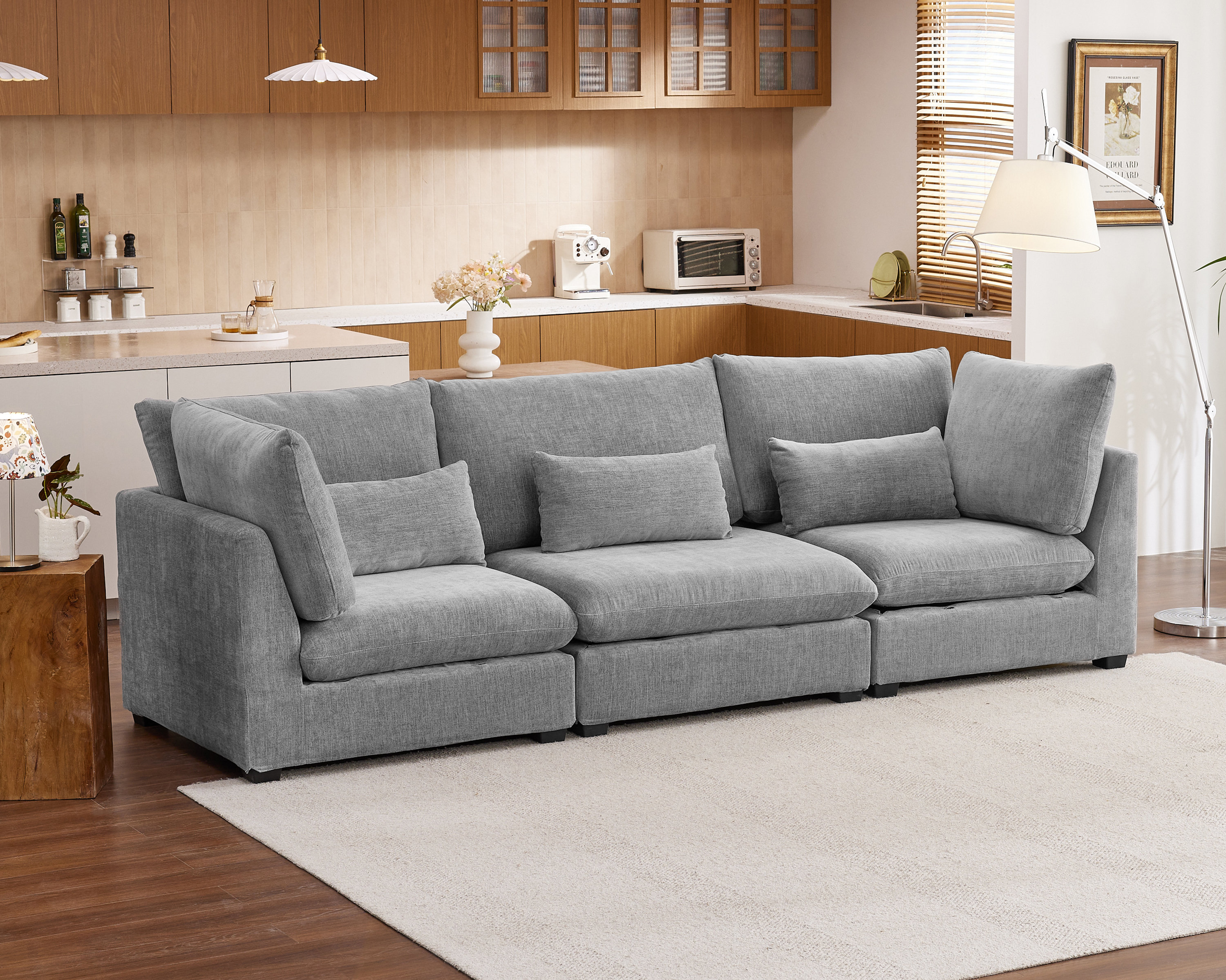 Hokku Designs 120"Oversized Modular Sectional Sofa for Living Room 3 ...