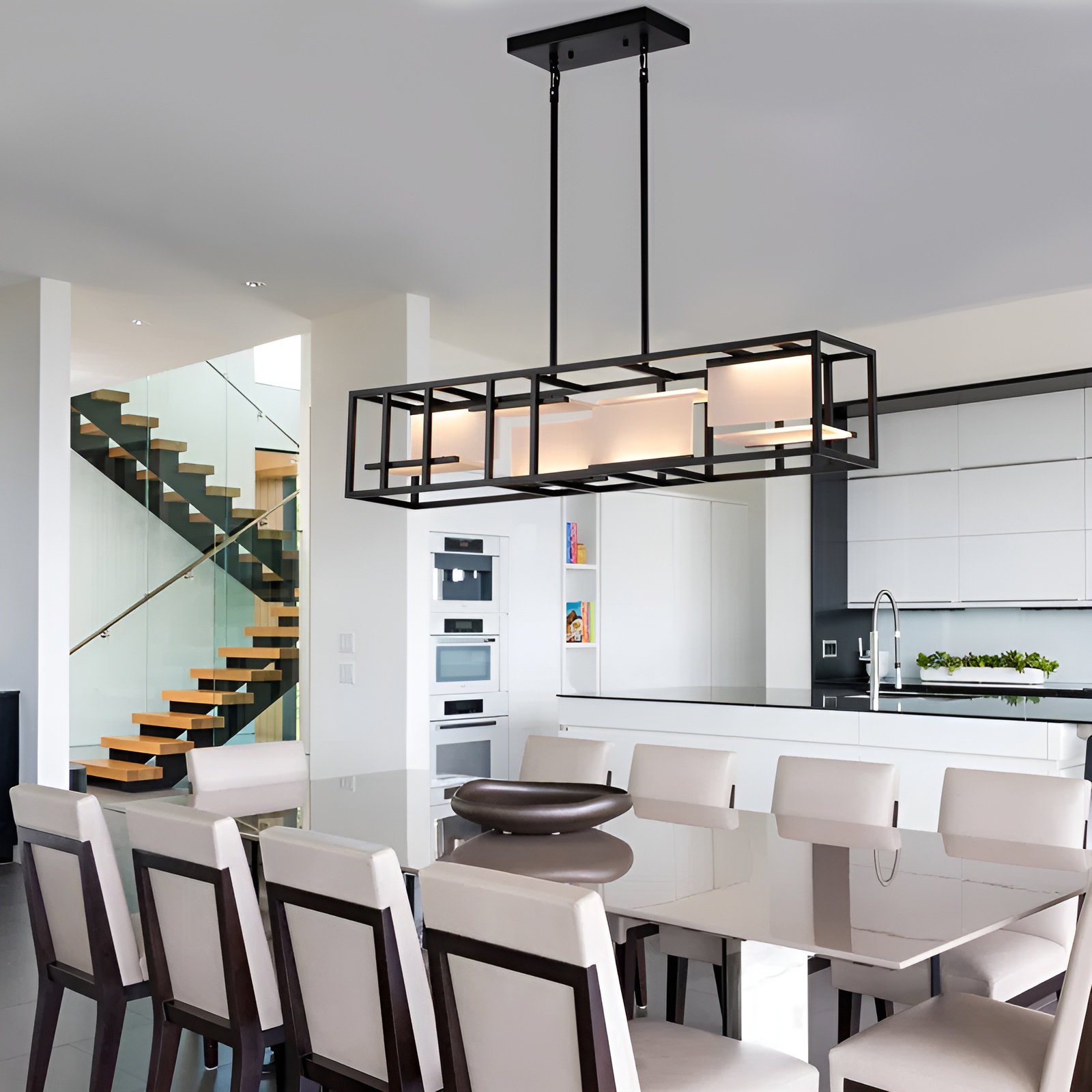 Gracie Oaks Redvers LED 40 inch Black Linear Pendant Ceiling Light Led ...