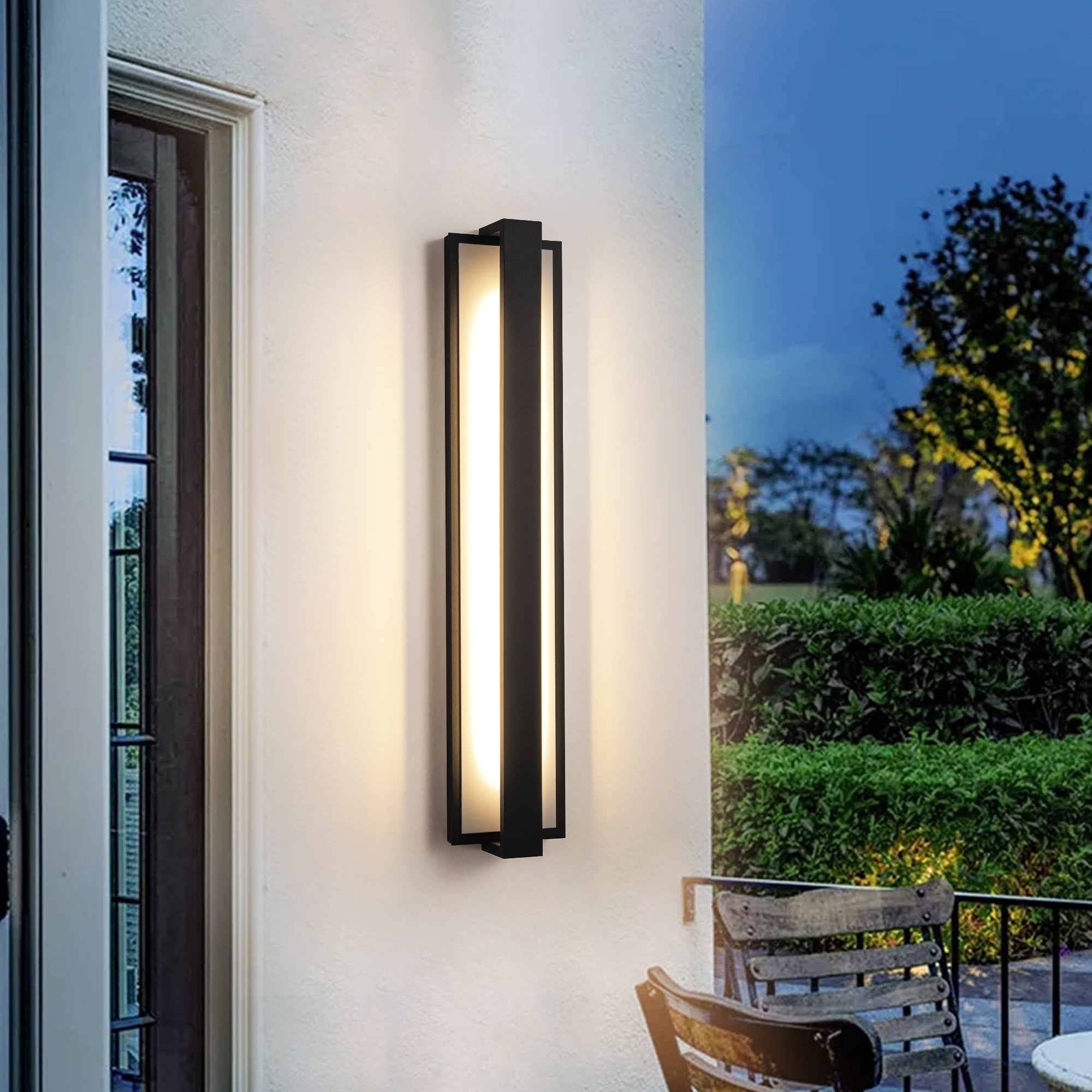 Wade Logan® Breyana Aluminum Outdoor Hardwired Bar Wall Sconce with LED ...
