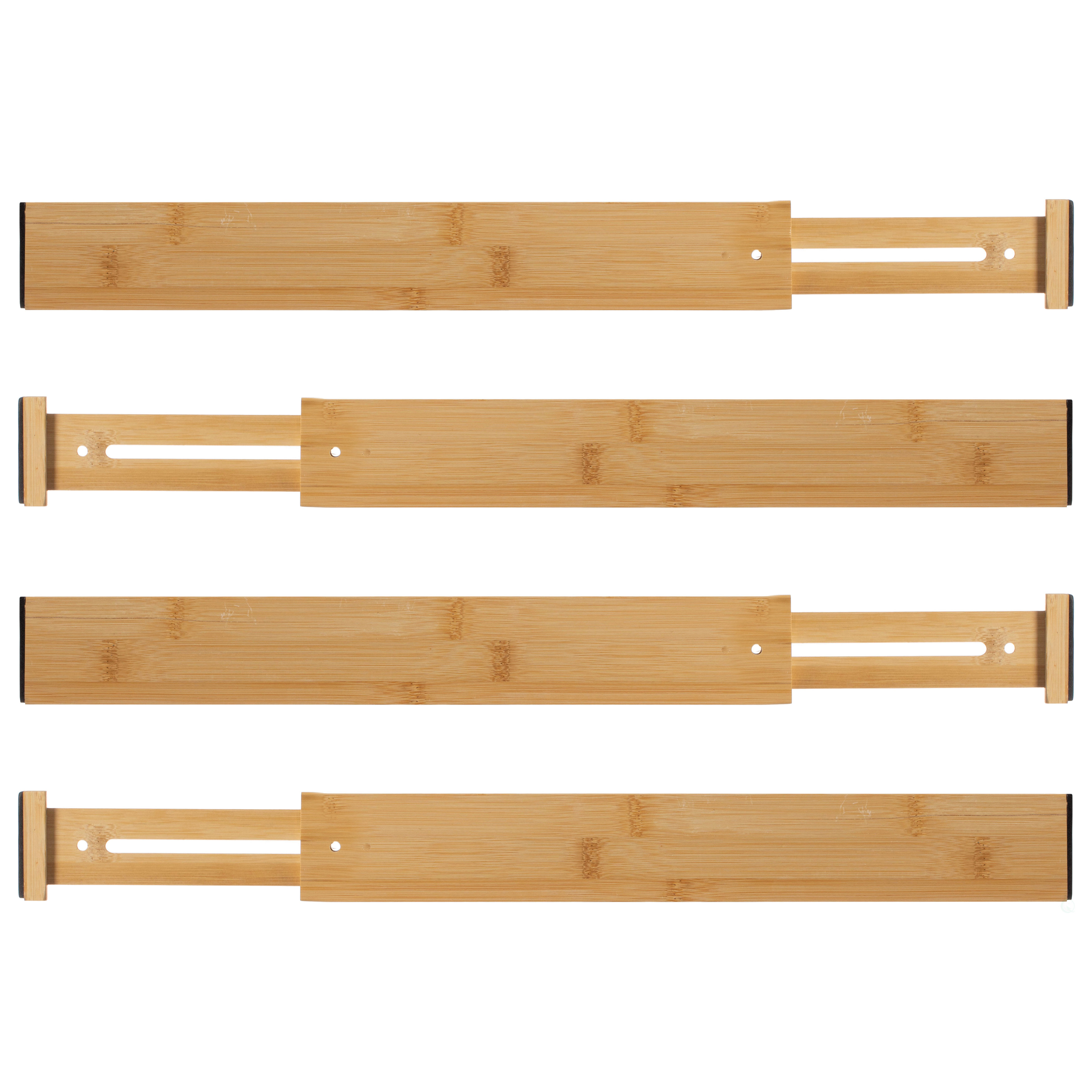 Rebrilliant 4 Piece Bamboo Expandable Drawer Dividers Adjustable Spring ...