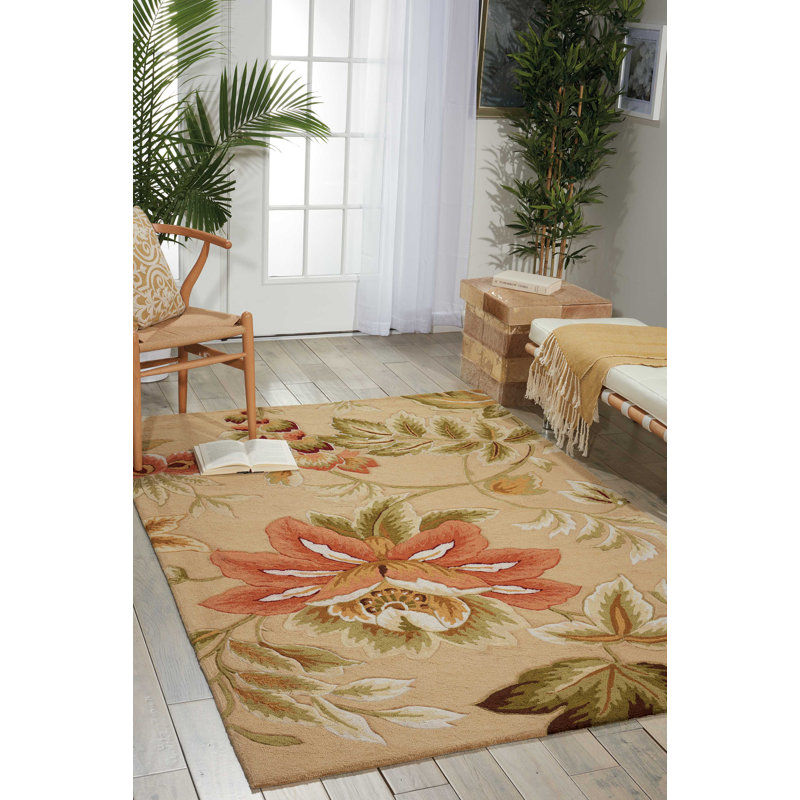 Lark Manor Asiha Hand Hooked Floral Rug & Reviews | Wayfair
