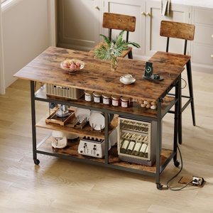 17 Stories Kitchen Workbench With Extendable Worktop | Wayfair