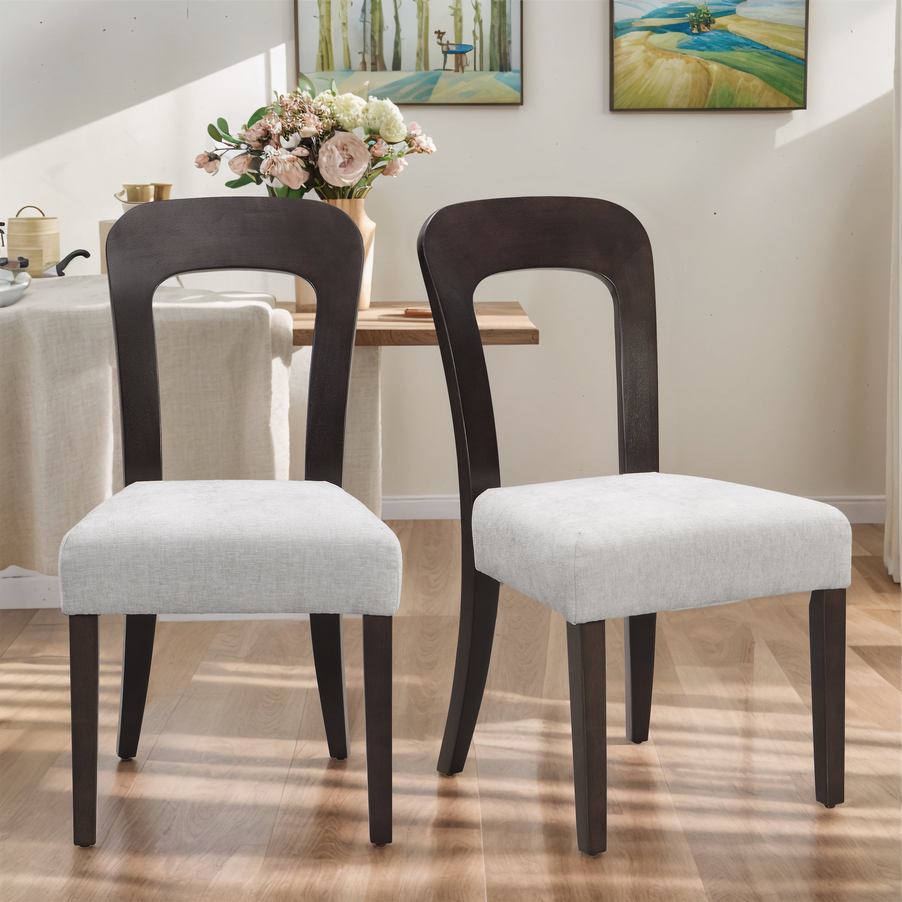 Lark Manor™ Dining Chairs Set Of 2, Upholstered Kitchen Side Chairs ...