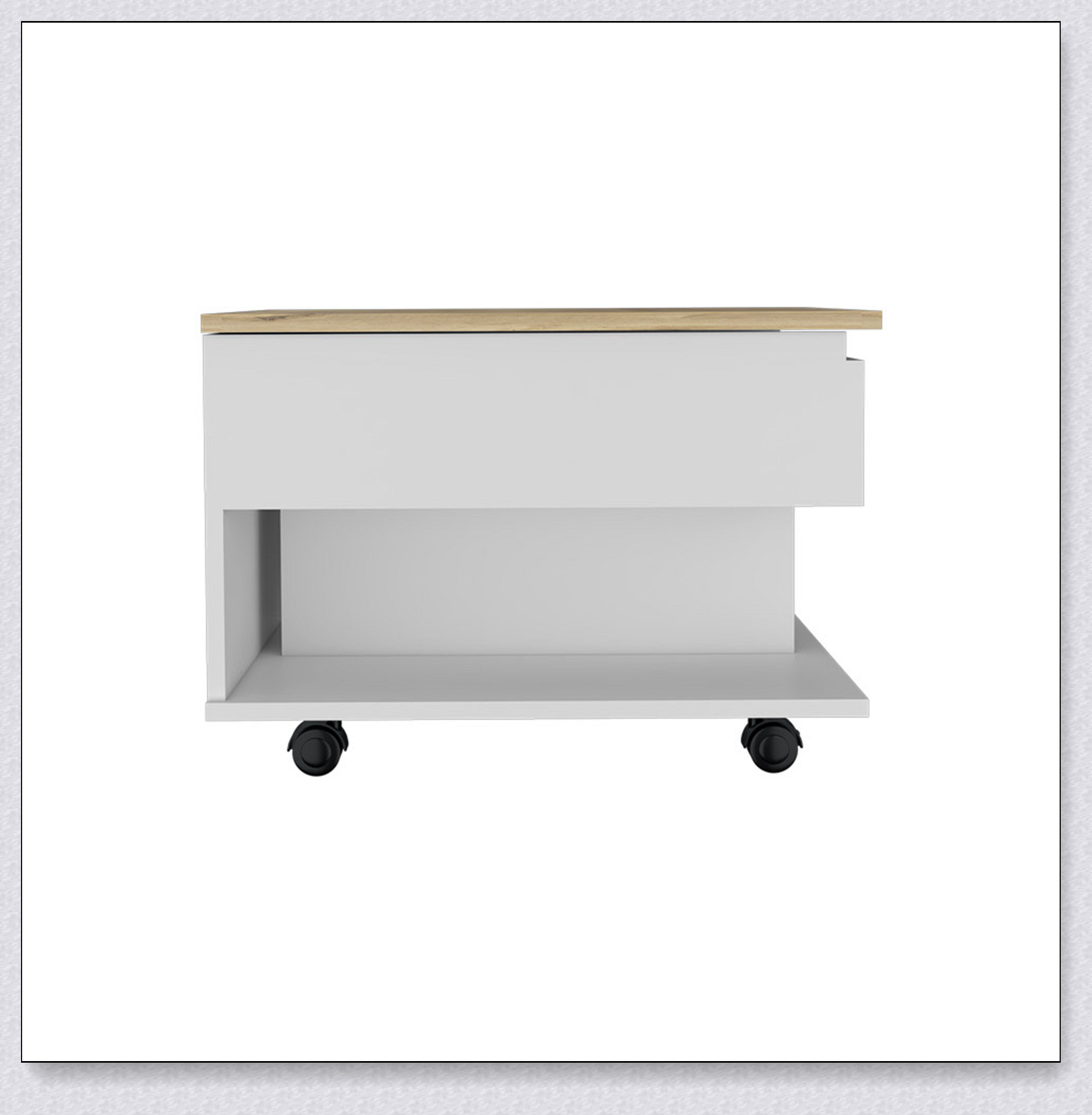 Latitude Run® Luanda Lift Top Coffee Table, Casters, One Shelf ...