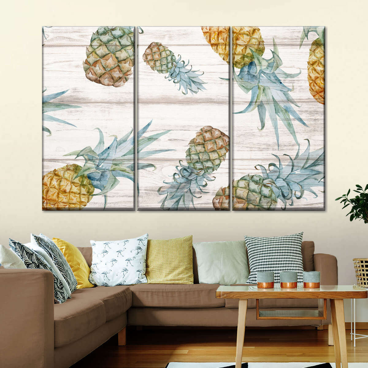 Bay Isle Home™ Pineapple Pattern Multi Piece Canvas Print - Wayfair Canada