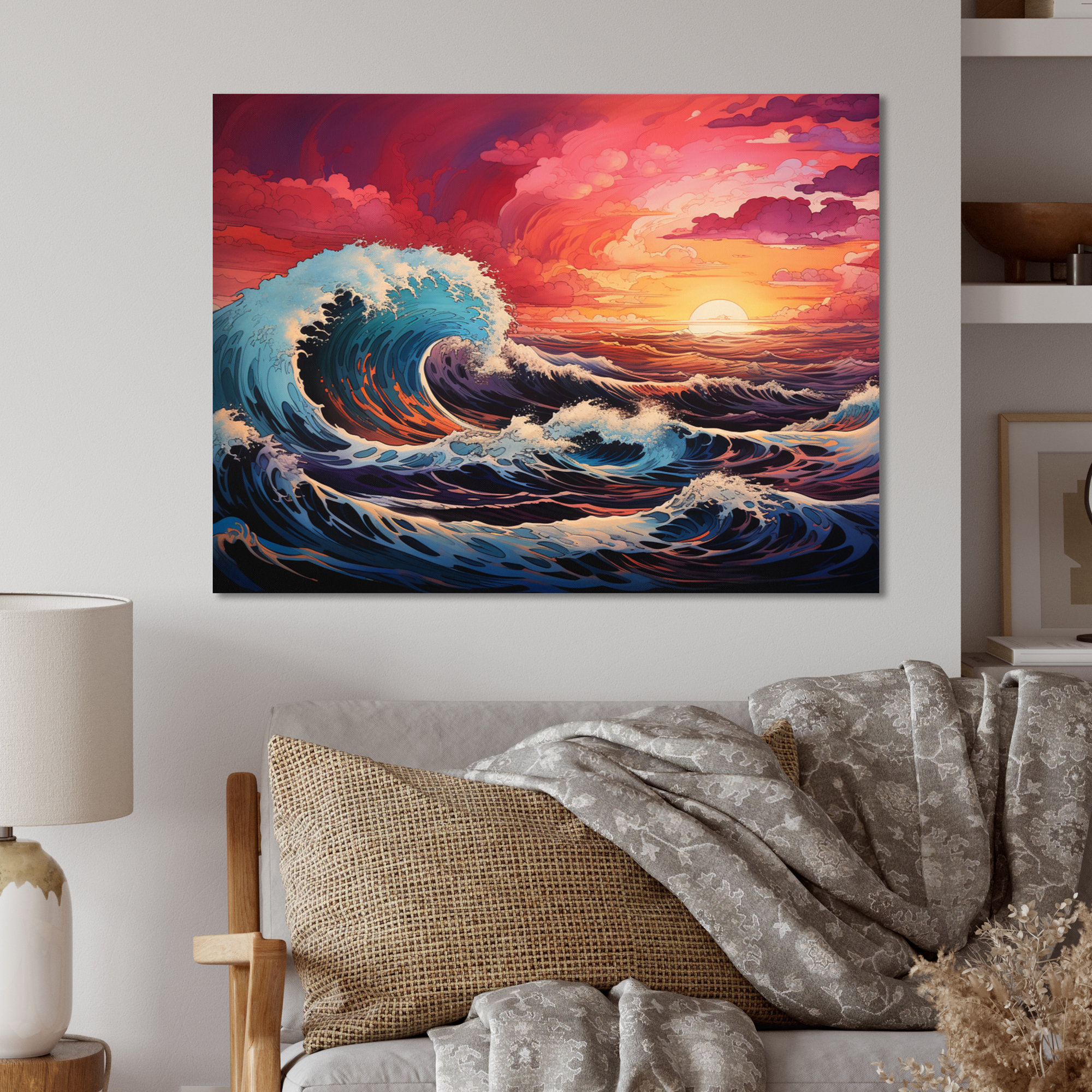 Highland Dunes Dramatic Ocean Waves III - Coastal Print on Metal | Wayfair