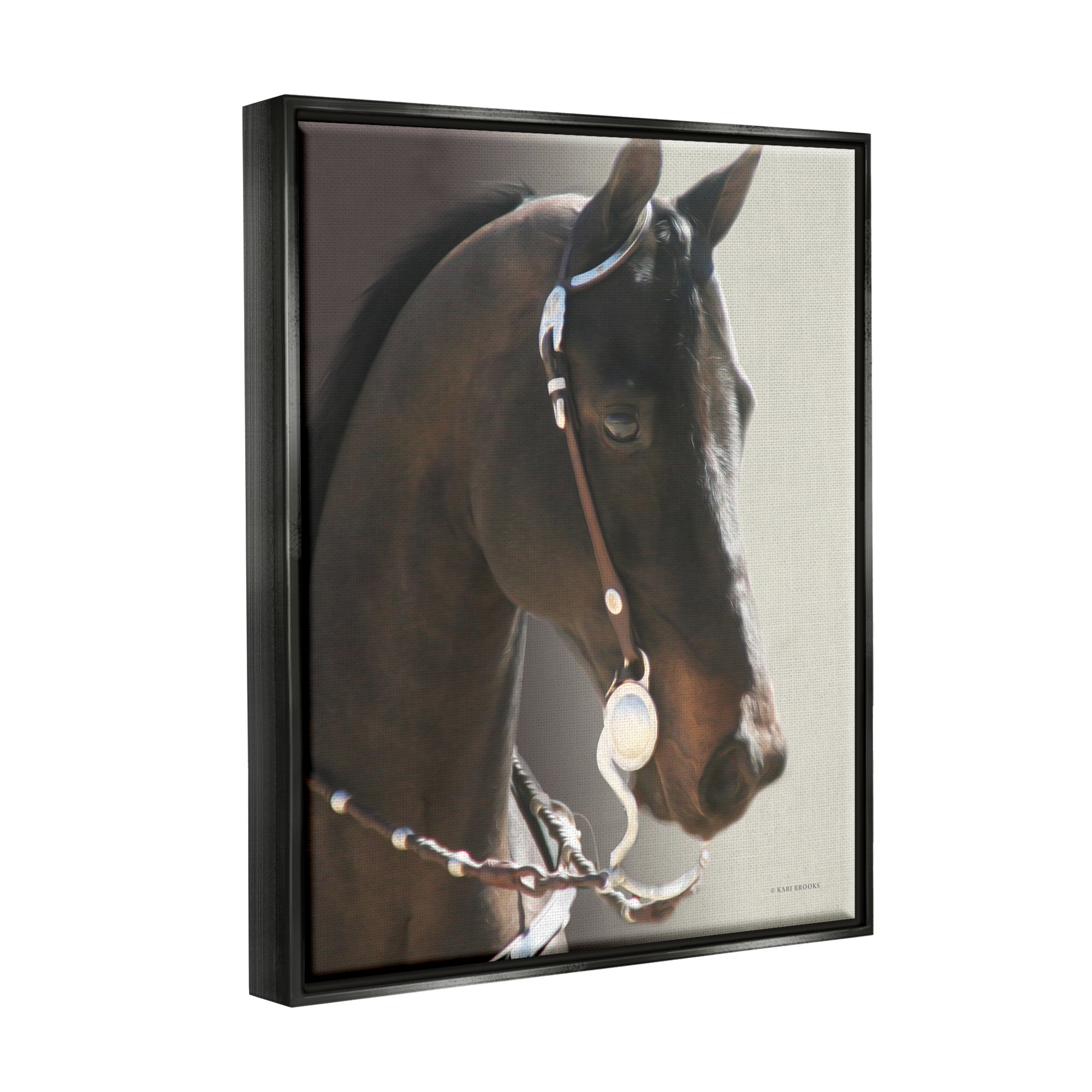 Union Rustic Horse With Bridle Framed On Canvas by Kari Brooks | Wayfair