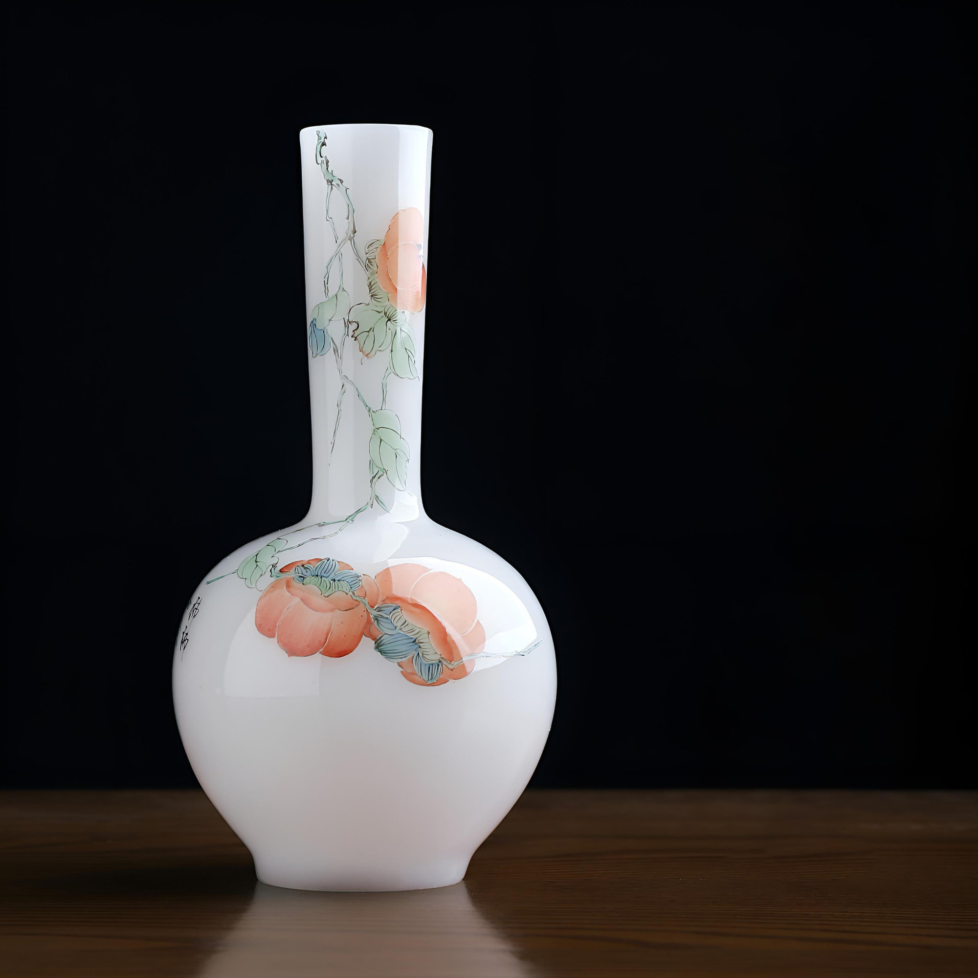 Infinity "Persimmon Bliss" Hand-Painted Glazed Porcelain Vase ...