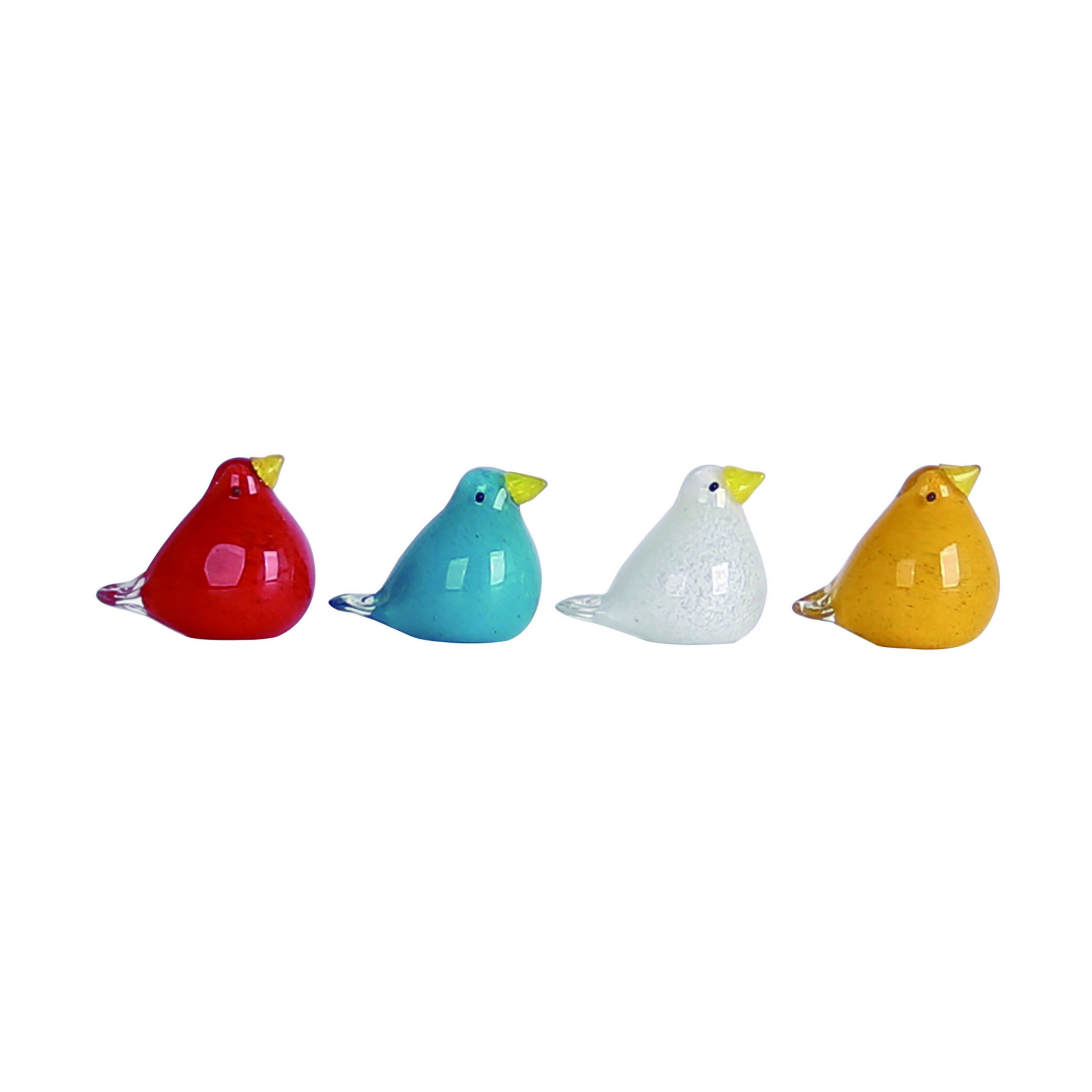 Lark Manor™ Glass Mini Colorful Bird Figurine Set of 4 Spring Home ...