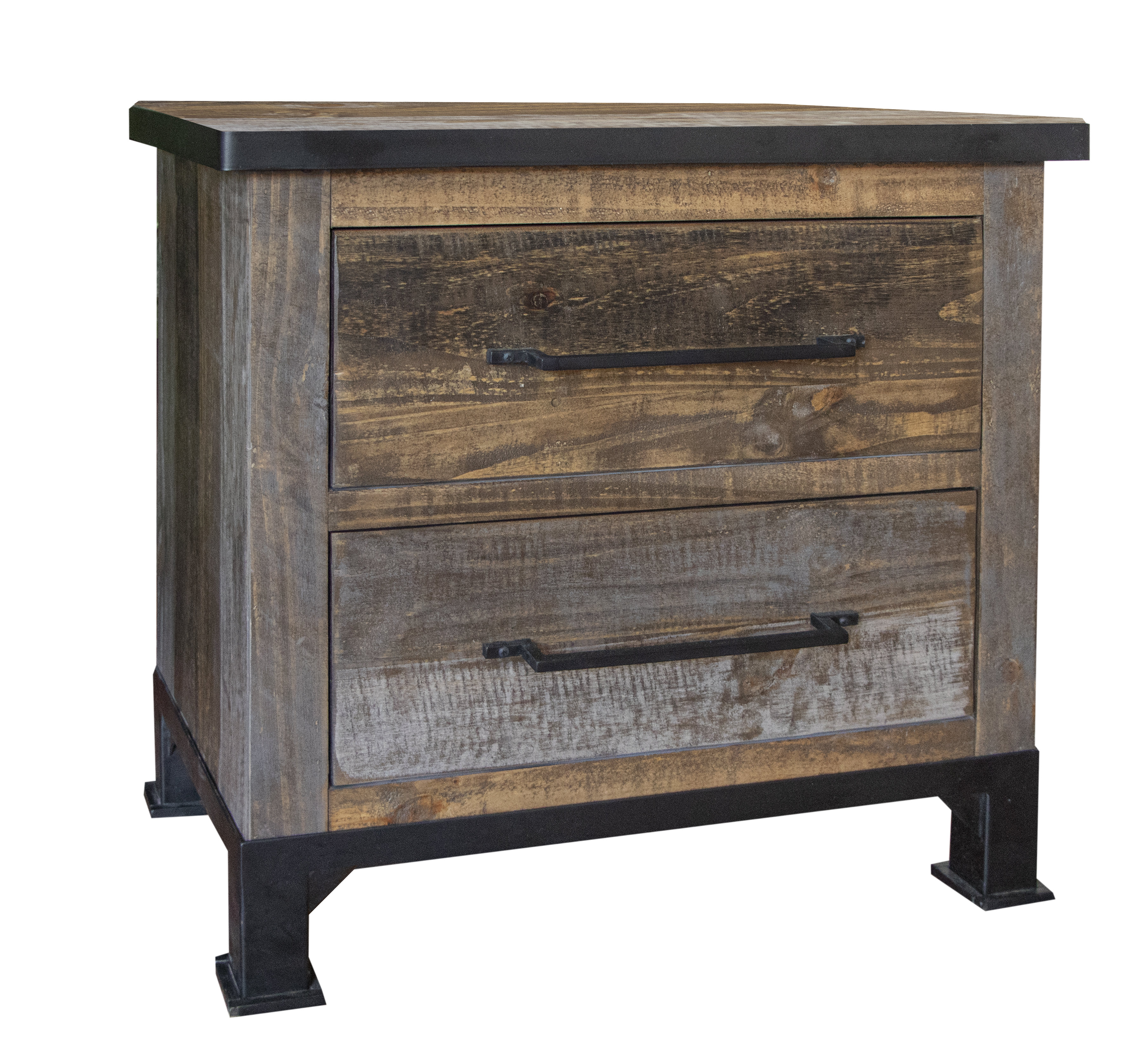 Loon Peak® Kornelija Antique Gray 2 Drawers Night Stand | Wayfair