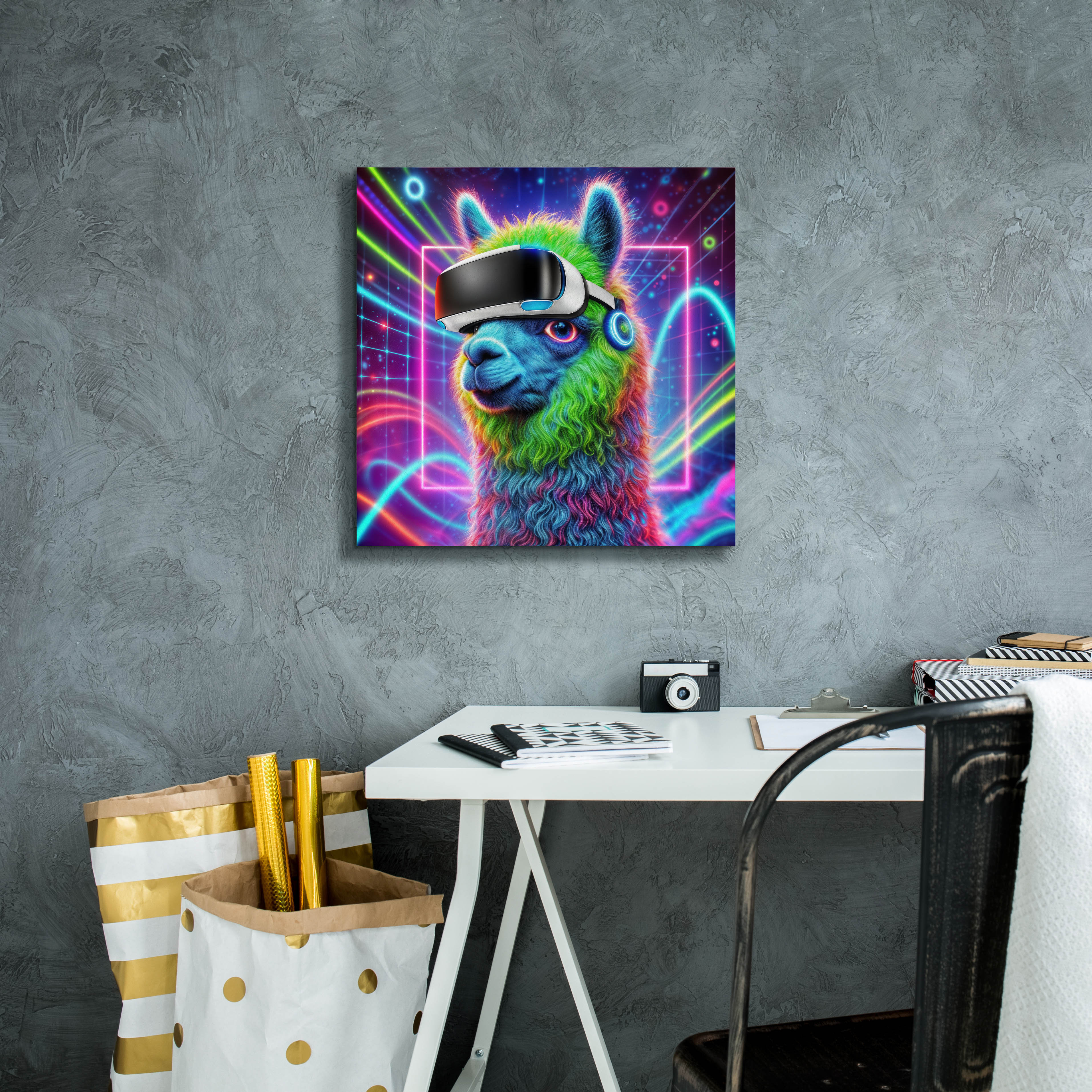 Trinx 'Alpaca Vr Headset' by Rey Klimt Canvas Wall Art | Wayfair