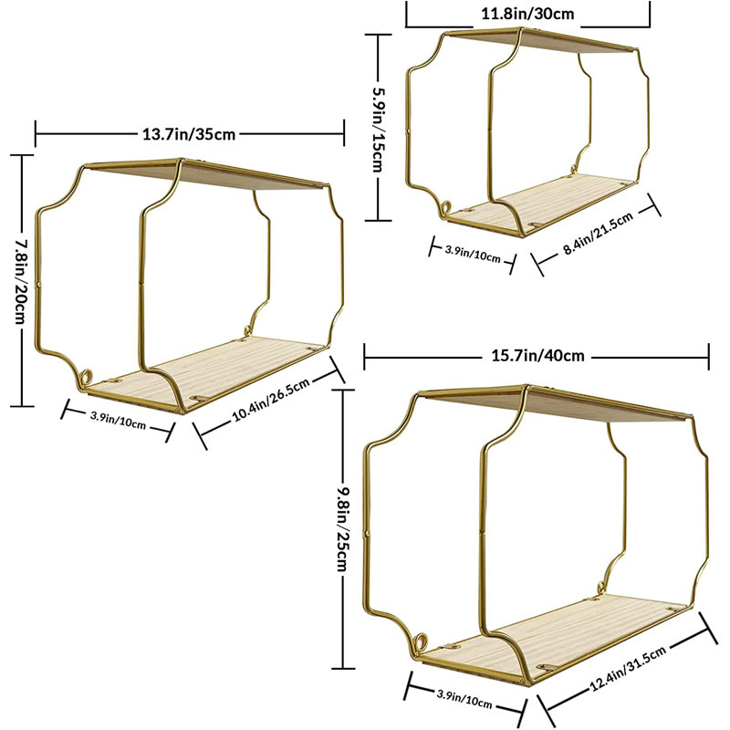 Mercer41 Makyiah 3 Piece Floating Shelf | Wayfair