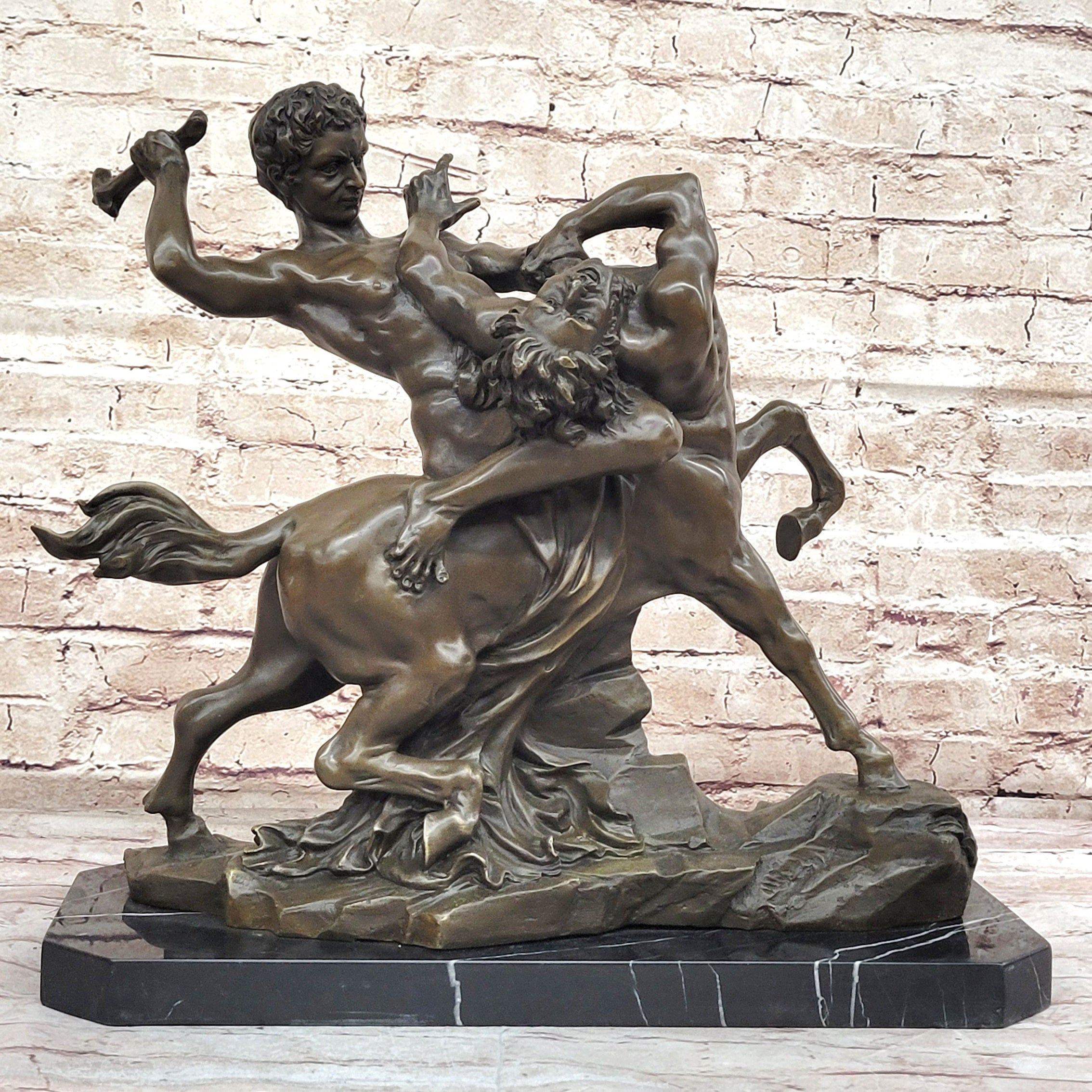 Bronzhaus Theseus Slaying The Centaur Bronze Sculpture Statue Greek ...