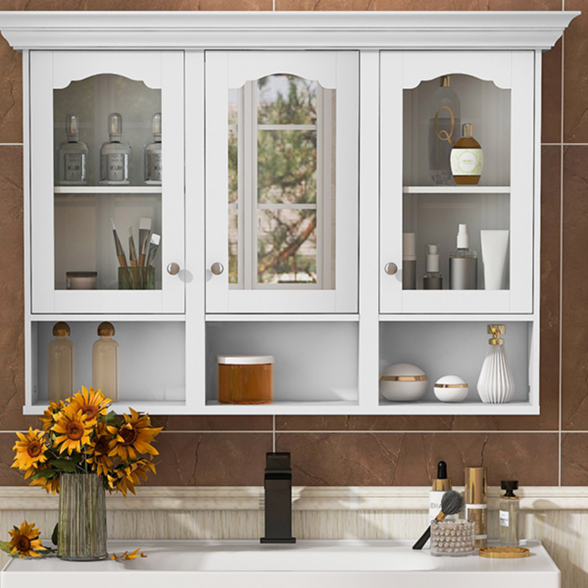 Red Barrel Studio® 47" Wall Mounted Bathroom Cabinet With Mirror ...