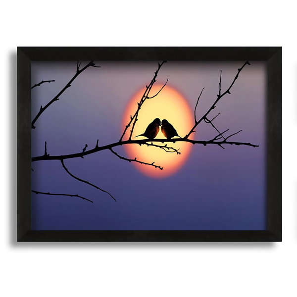 ClassicLiving Love Bird Sunset - Single Picture Frame Print on Canvas ...