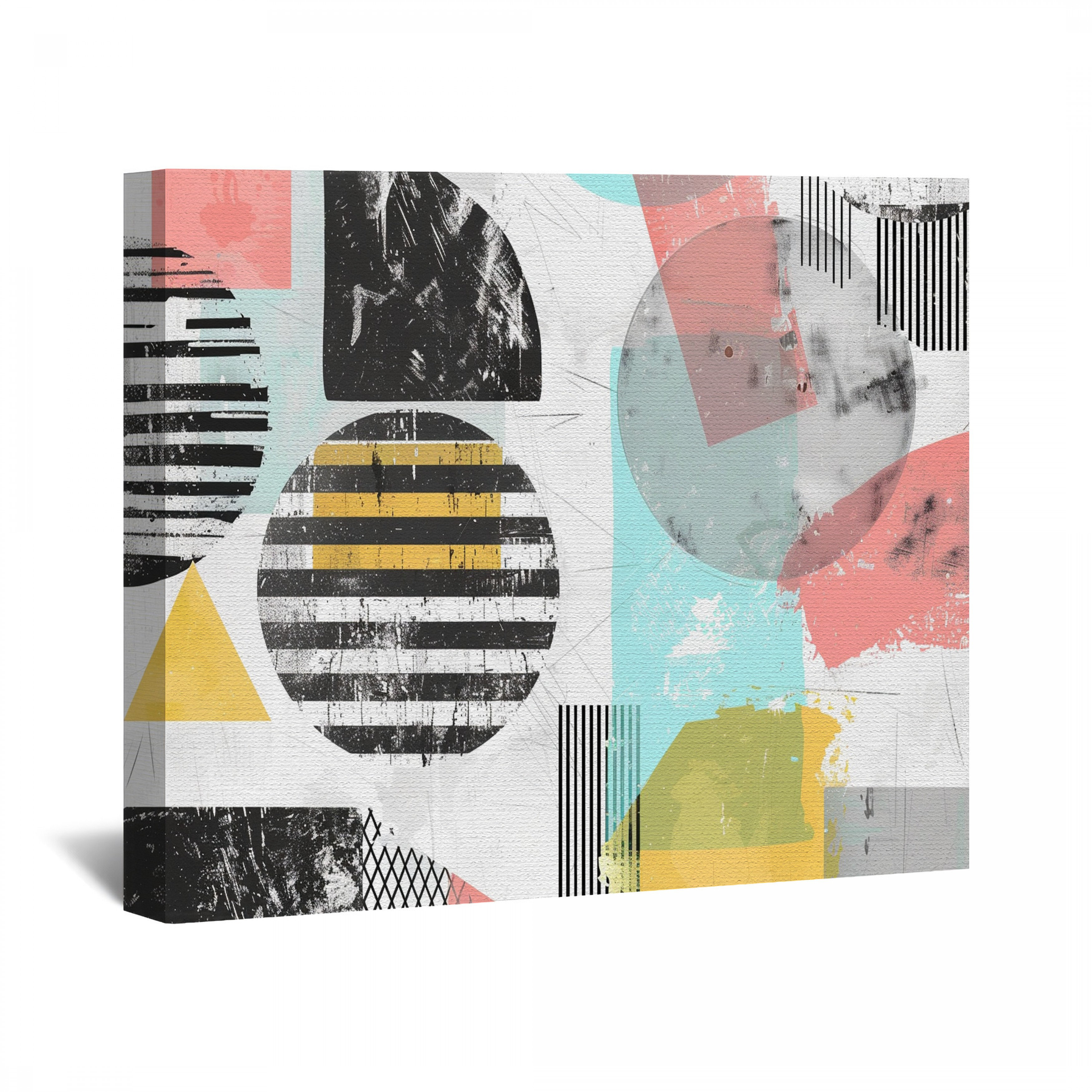 Latitude Run® Geometric Forms Canvas Wrap - Graphic Wall Decor | Wayfair