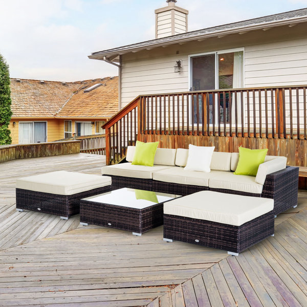 Zipcode Design Normandy Wicker 5 - Person Garden Lounge Set with ...