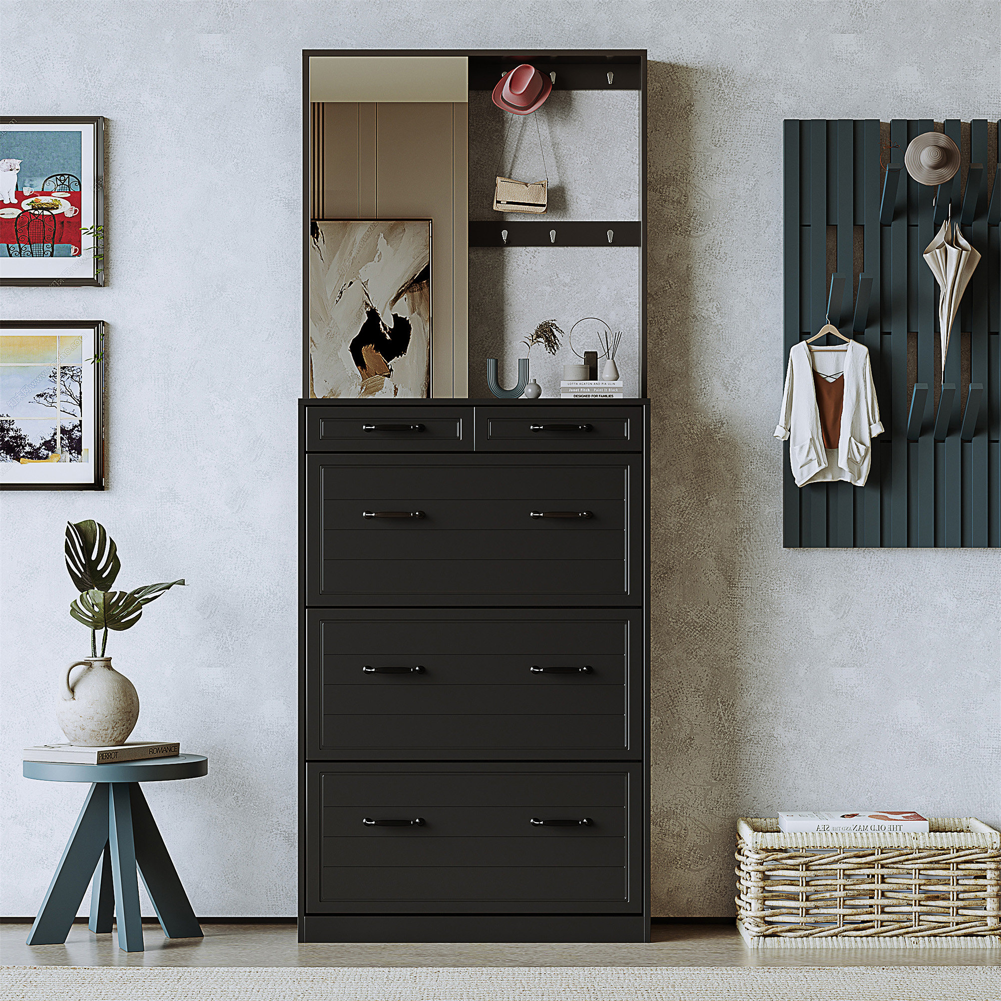 Red Barrel Studio® Jeri Hall Tree with Shoe Storage | Wayfair