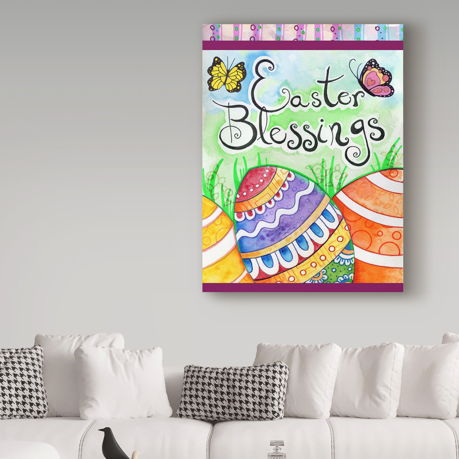 Trademark Fine Art 'Easter Eggs' Acrylic Painting Print on Wrapped ...