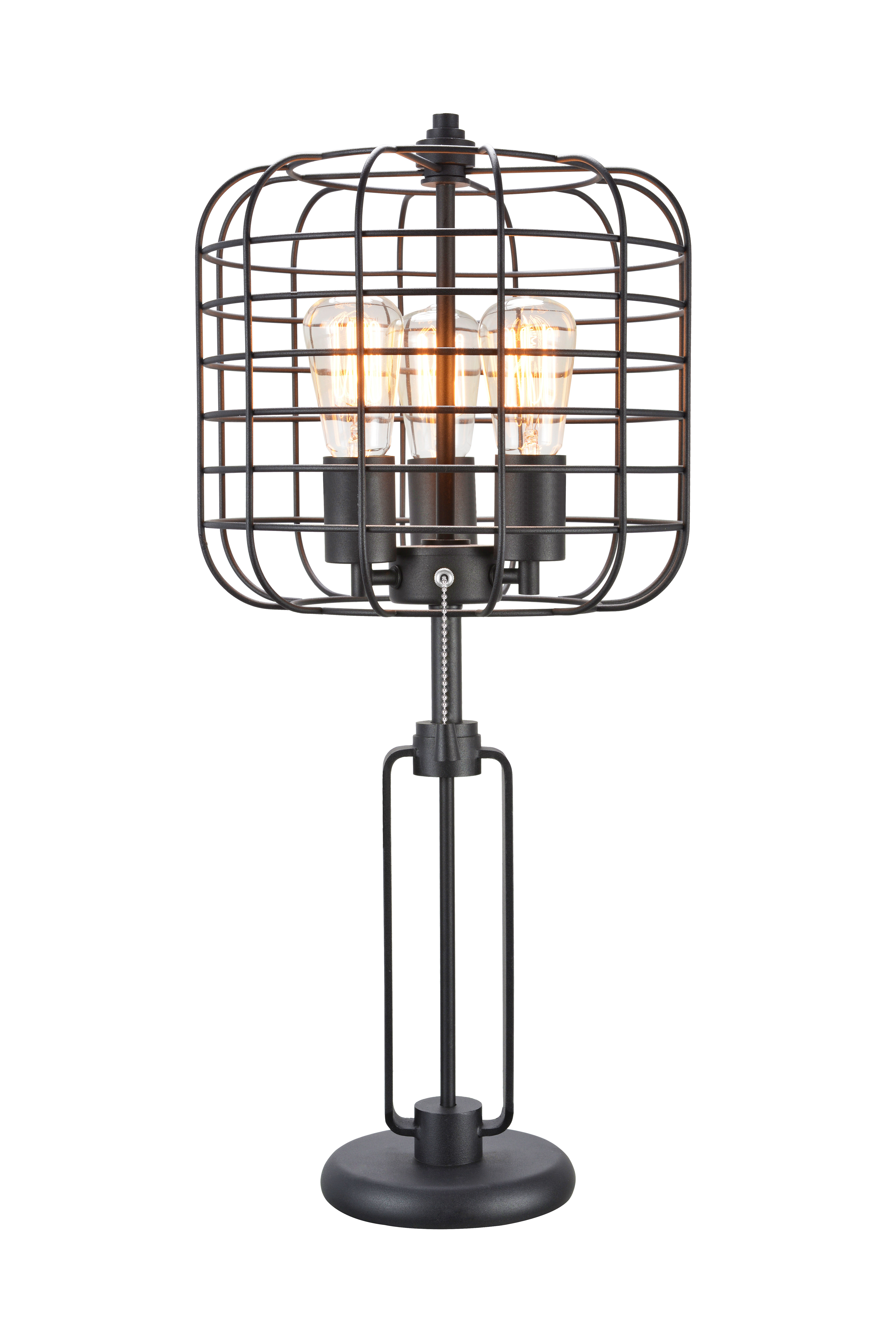 Trent Austin Design® 6"H Black Industrial Wire Cage Table Lamp W ...