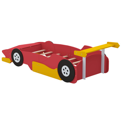 Youzi Unfinished Race Car-Shaped Platform Bed with Wheels | Wayfair