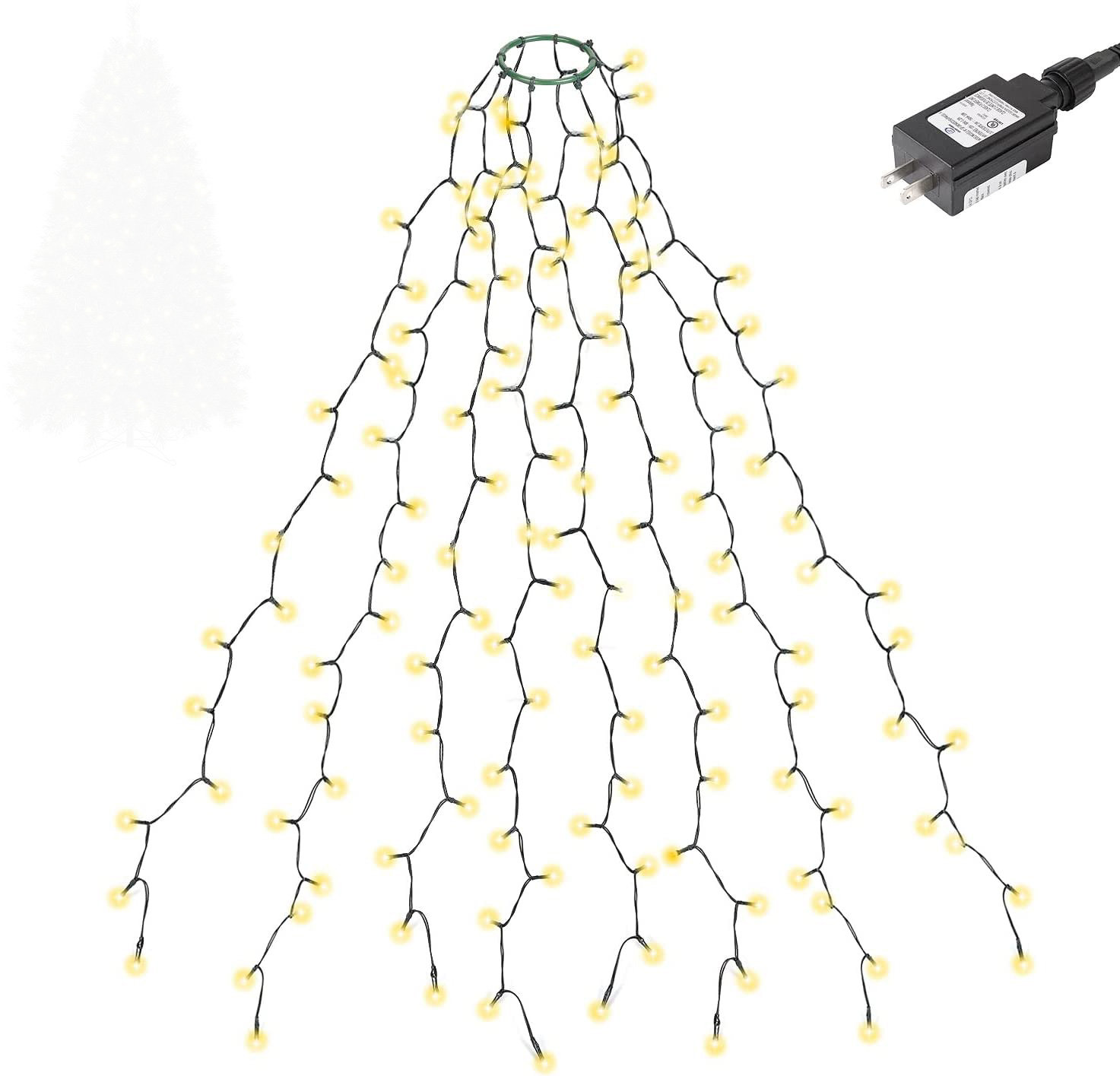 The Holiday Aisle® 300 LED Window Curtain String Light Wedding Party ...