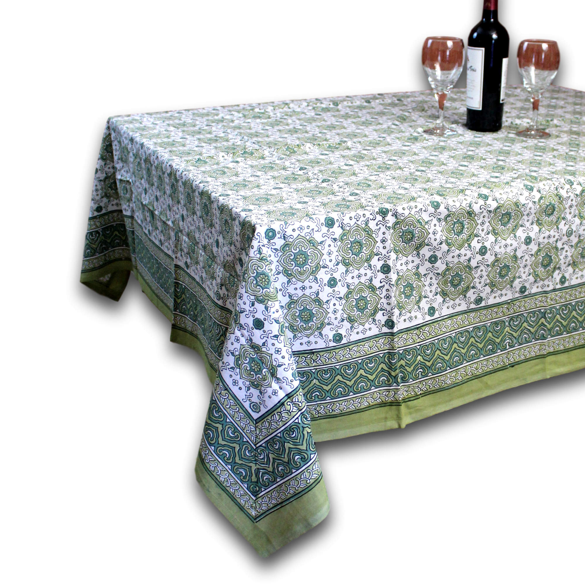 Bungalow Rose Handmade Floral 100% Cotton Tablecloth Collection | Wayfair