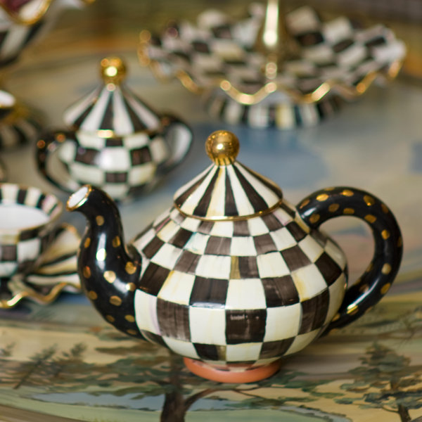 MacKenzie-Childs Courtly Check® Ceramic Teapot | Wayfair
