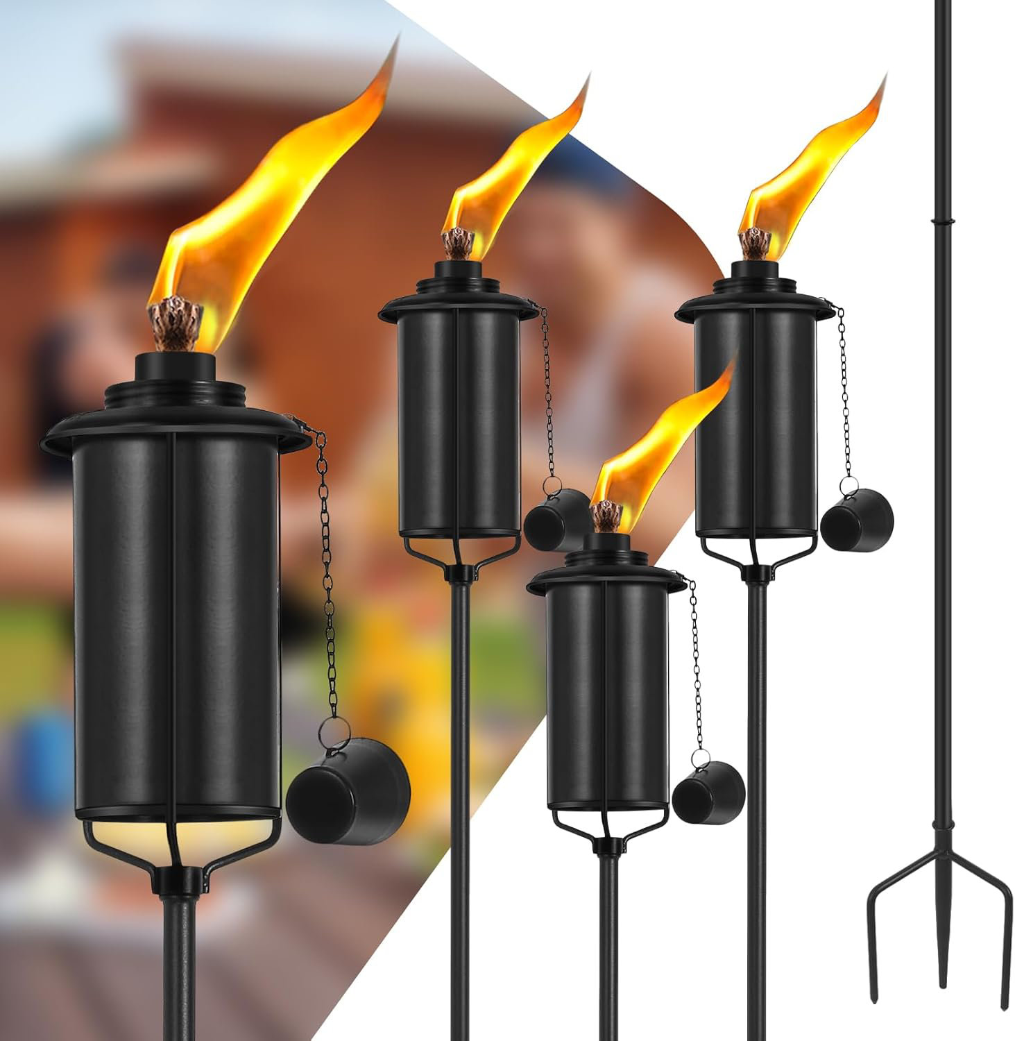 SHANXIQIANNA Home Garden Torch, 16oz Outdoor Metal Torch Garden Décor ...