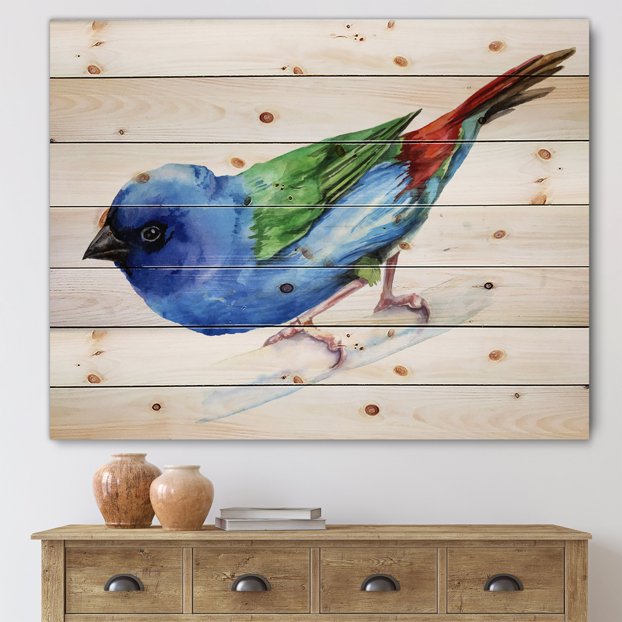 East Urban Home Forbes Finch Bird - Traditional Print On Natural Pine ...