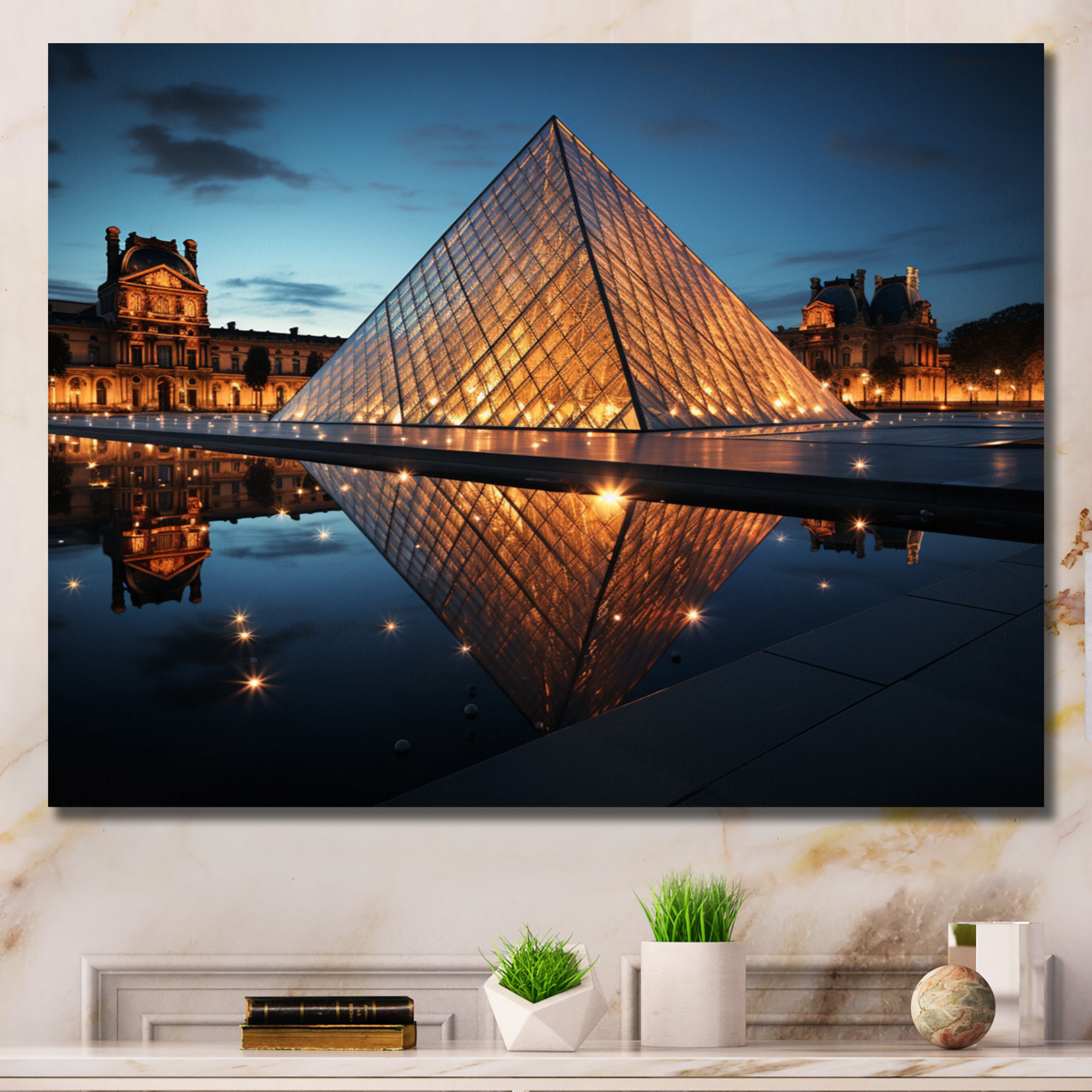 Ebern Designs France Louvre Illumination I - France Wall Decor ...