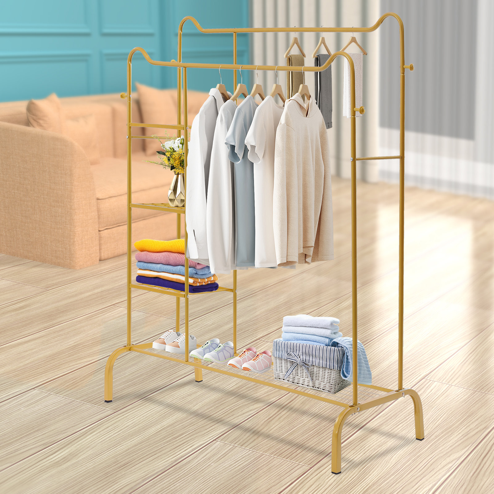Mercer41 Didra 61" H Metal Clothes Rack "& Reviews" | Wayfair